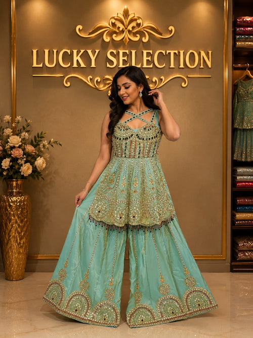SG DESIGNER PEPLUM SHARARA – Luckyselection